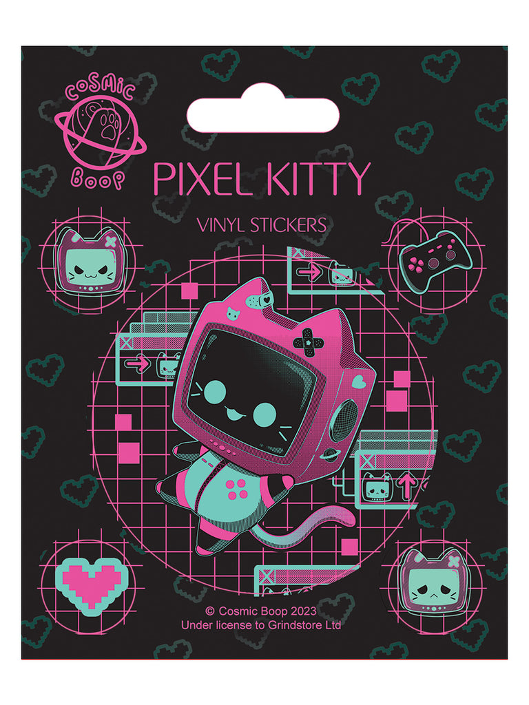 Cosmic Boop Pixel Kitty Vinyl Sticker Set – Grindstore Wholesale