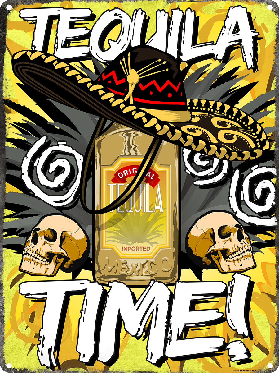 Tequila Time Tin Sign – Buy at Stubbs Mugs